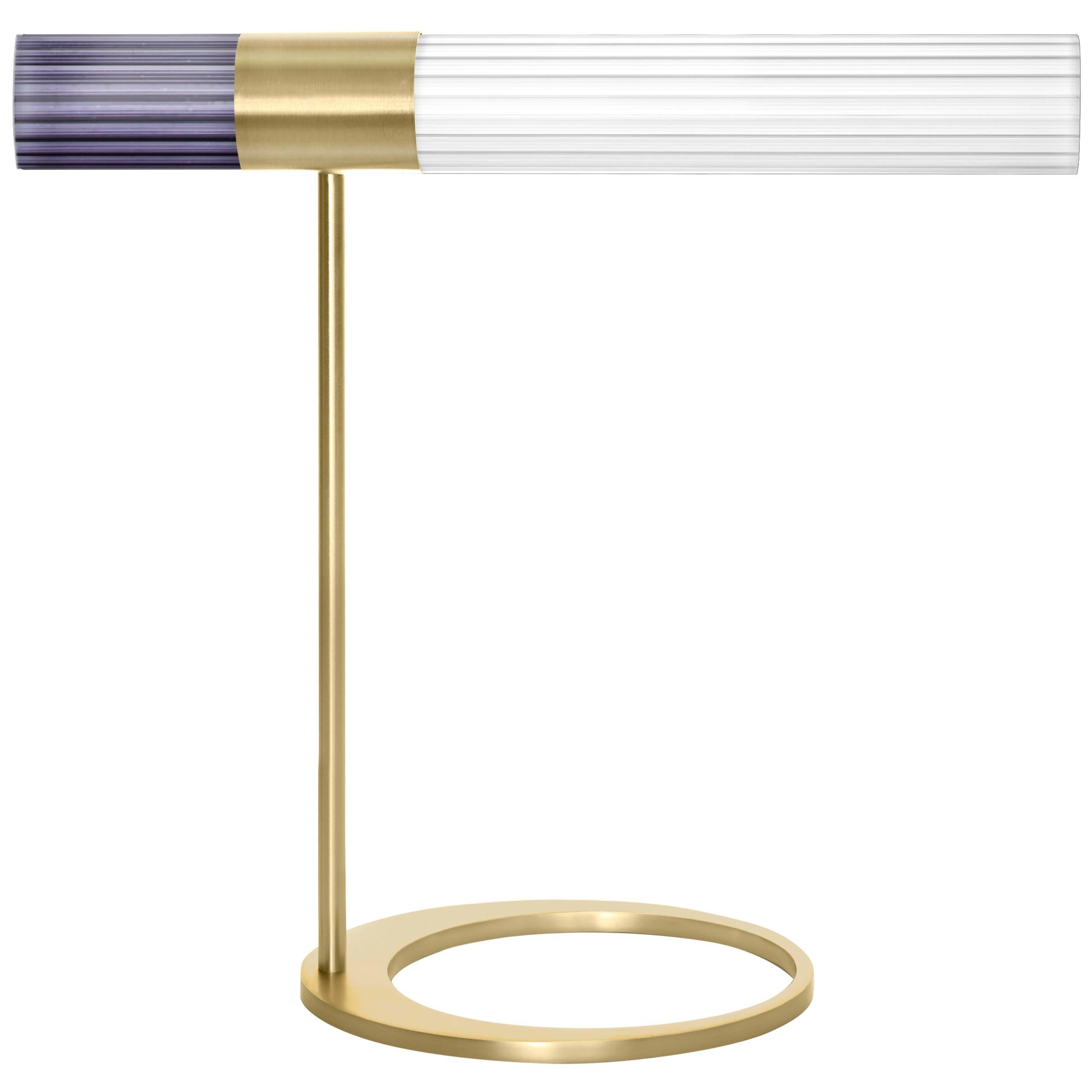 Brilliant Table Lamp with Suspended Luce Agate Natural Stone at 1stDibs