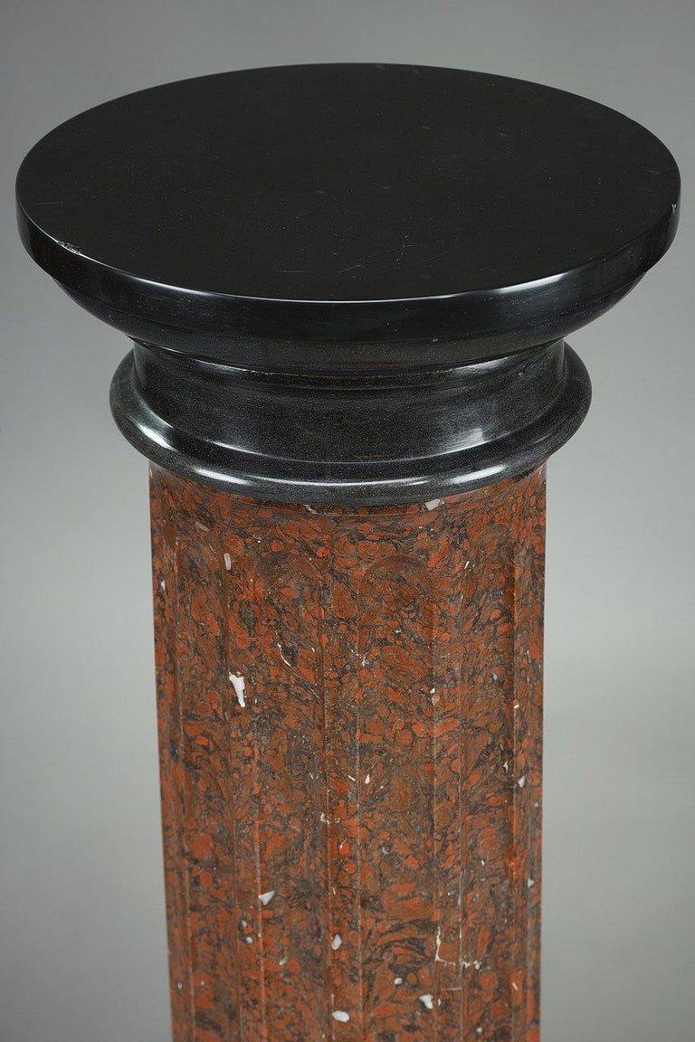 "Scagliola" Cherry Red Column, Late 19th Century For Sale at 1stDibs