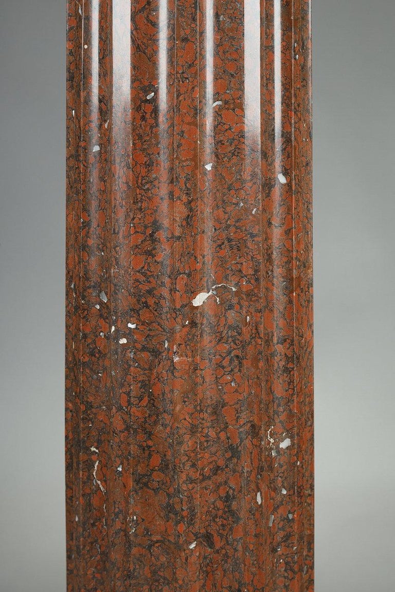 "Scagliola" Cherry Red Column, Late 19th Century For Sale at 1stDibs