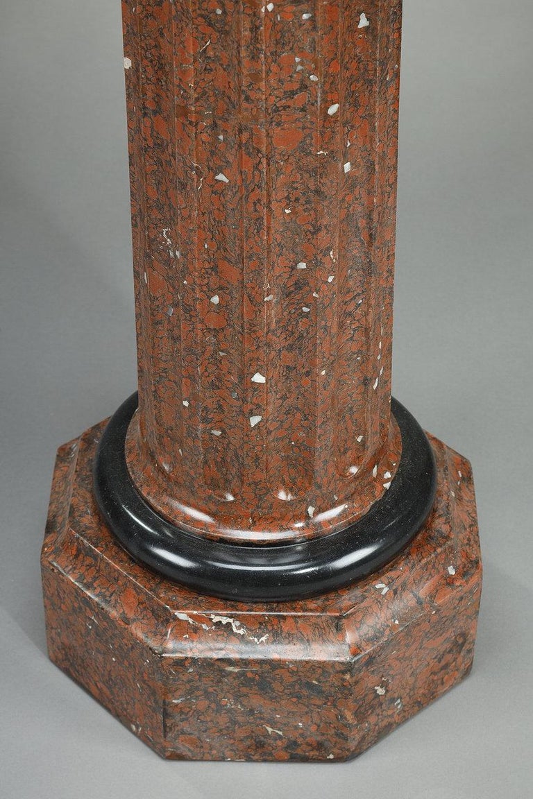 "Scagliola" Cherry Red Column, Late 19th Century For Sale at 1stDibs