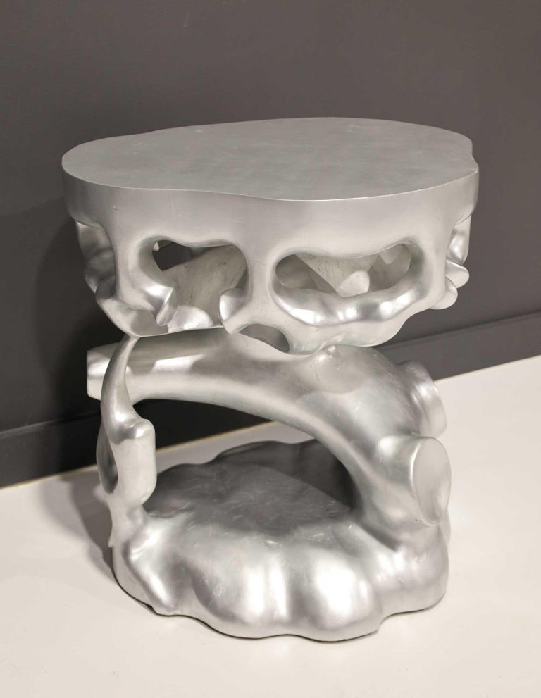 Scala Luxury Silver Leaf Truffle Trunk Side Table For Sale at 1stDibs