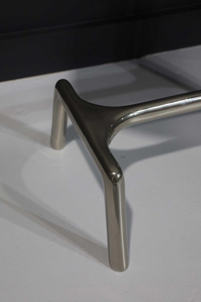 Scala Luxury Uovo Side Table in Polished Nickel and Shagreen For Sale ...