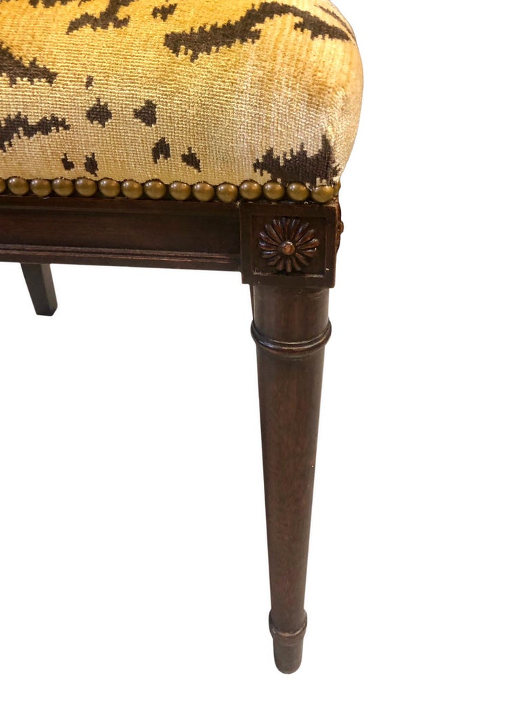 Scalamandré Silk Tiger Velvet French Empire Side Chair For Sale at 1stDibs