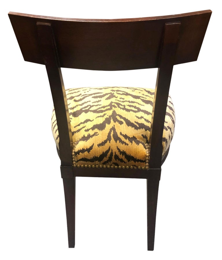Scalamandré Silk Tiger Velvet French Empire Side Chair For Sale at 1stDibs