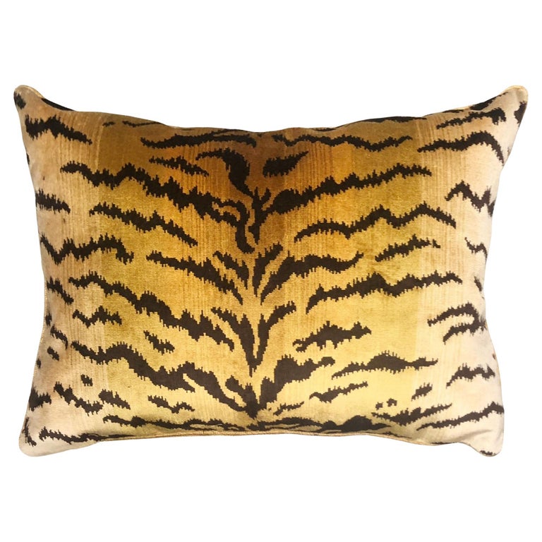 Scalamandré Tiger Velvet Pillow For Sale at 1stDibs