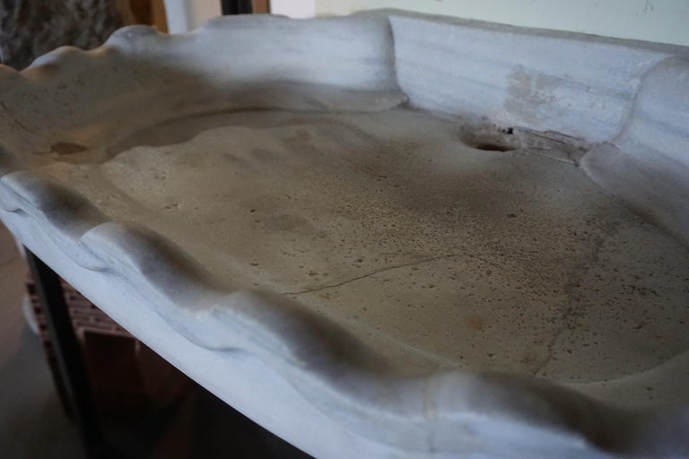 Scallop Designed Antique Marble Sink at 1stDibs