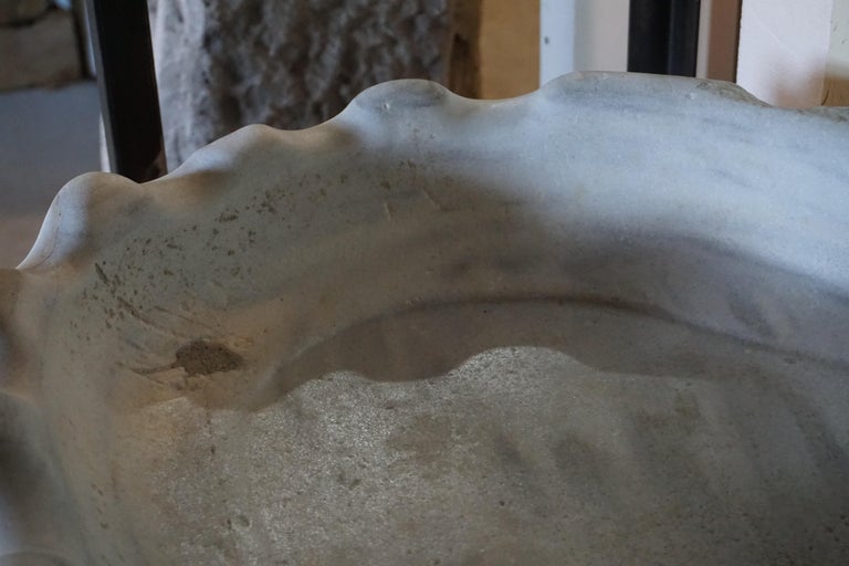 Scallop Designed Antique Marble Sink at 1stDibs