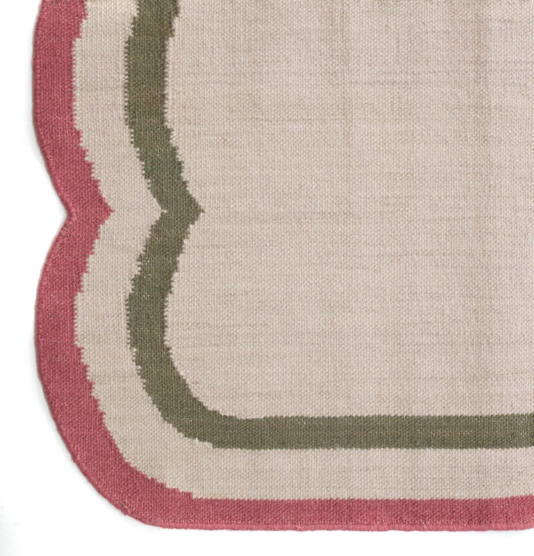 Scallop Rug in Cerise For Sale at 1stDibs