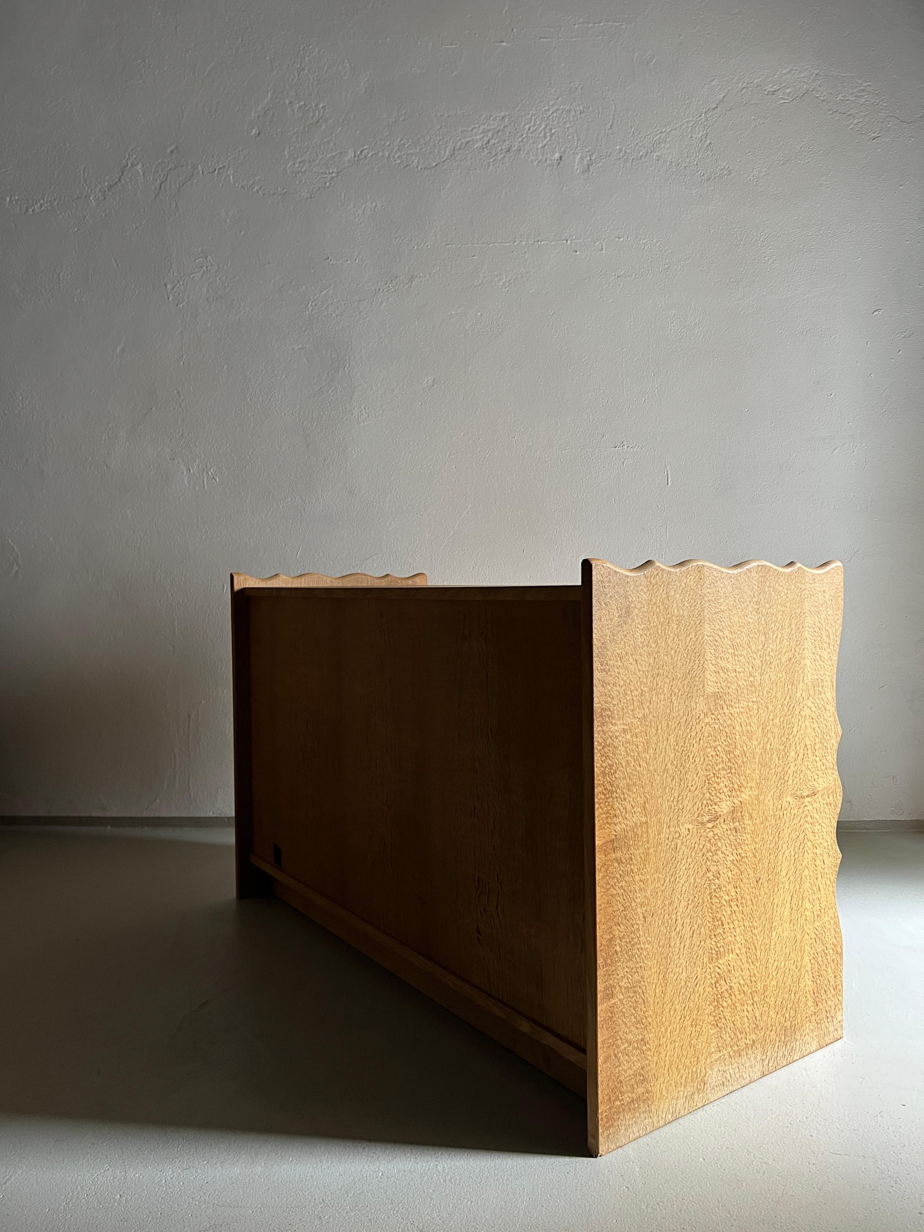 Scalloped Carved Oak Sideboard Cabinet, Netherlands, 1970s For Sale at ...