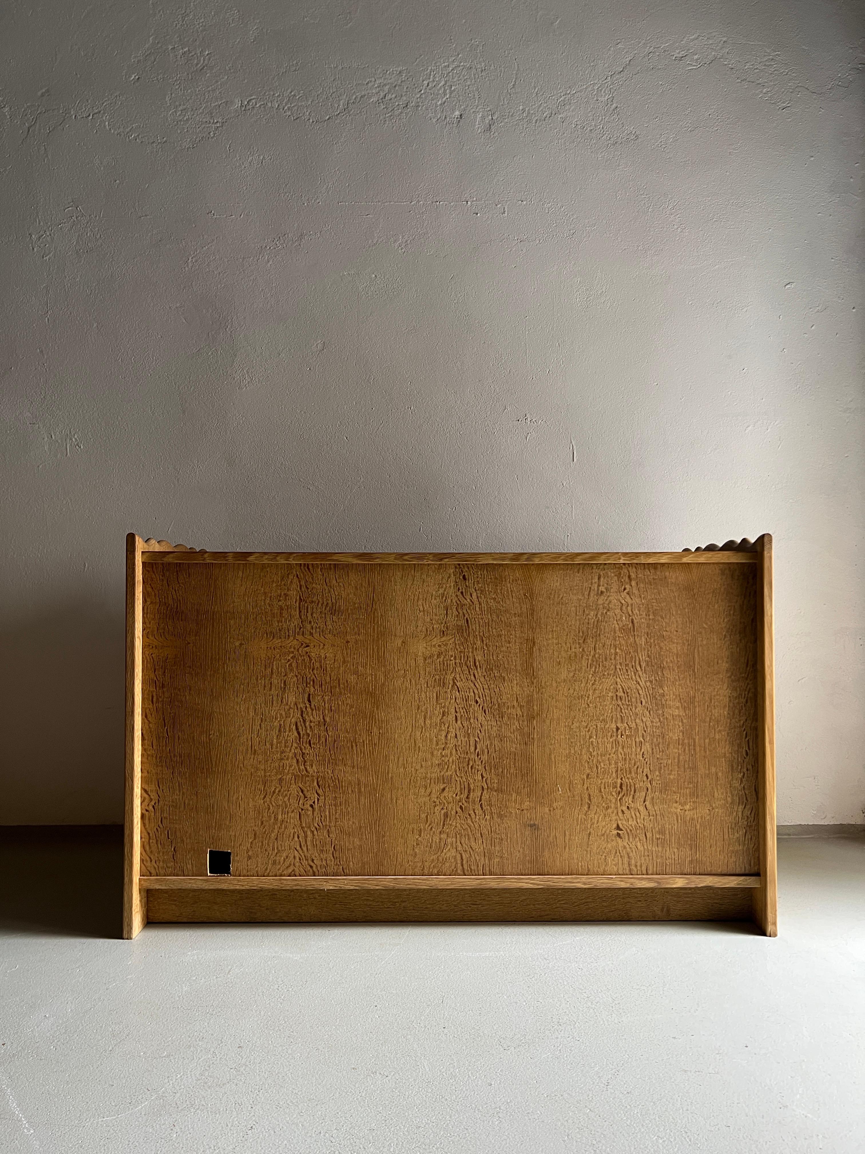 Scalloped Carved Oak Sideboard Cabinet, Netherlands, 1970s For Sale at ...