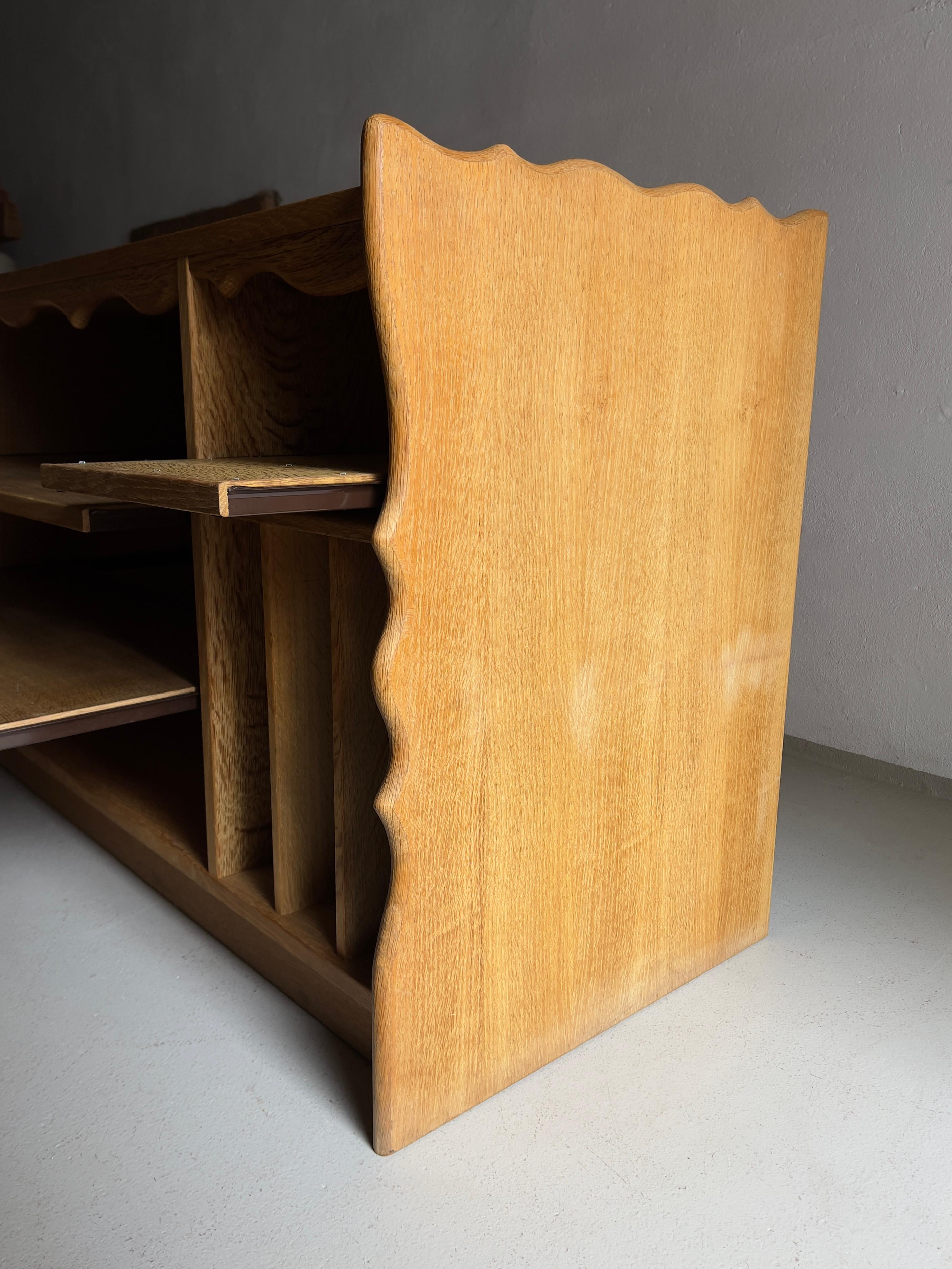 Scalloped Carved Oak Sideboard Cabinet, Netherlands, 1970s For Sale at ...