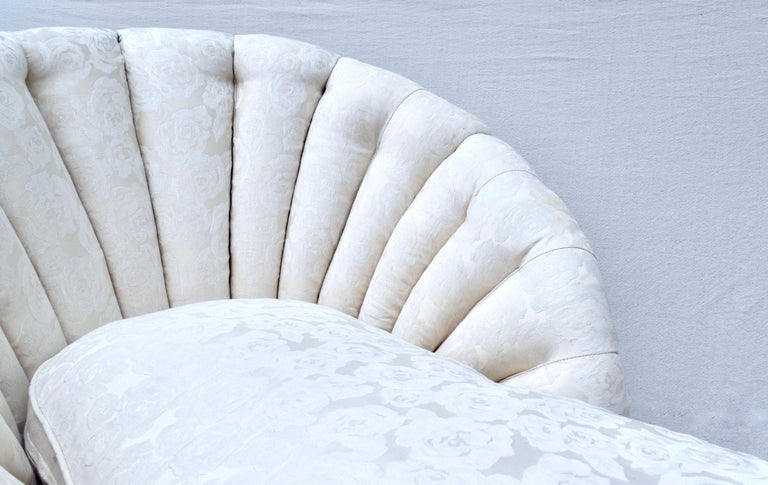 Scalloped Channel Back Clamshell Form Chaise Lounge at 1stDibs