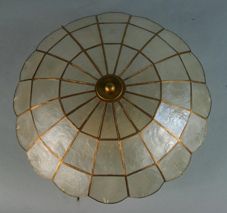 Scalloped Edge Capiz Shell Flush Mount For Sale at 1stDibs