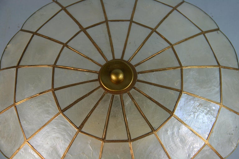 Scalloped Edge Capiz Shell Flush Mount For Sale at 1stDibs