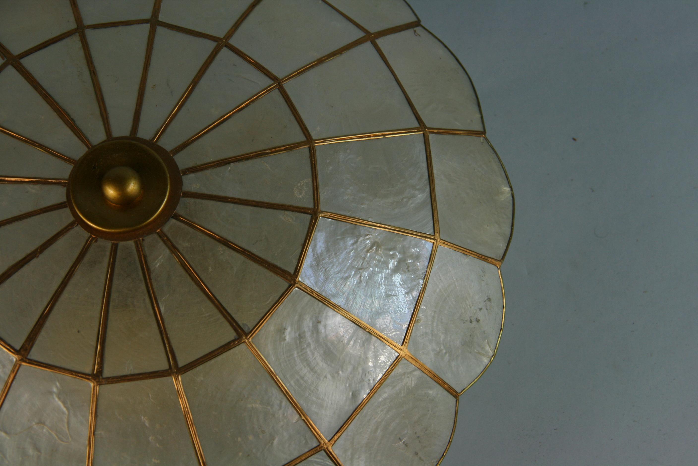 Scalloped Edge Capiz Shell Flush Mount at 1stDibs