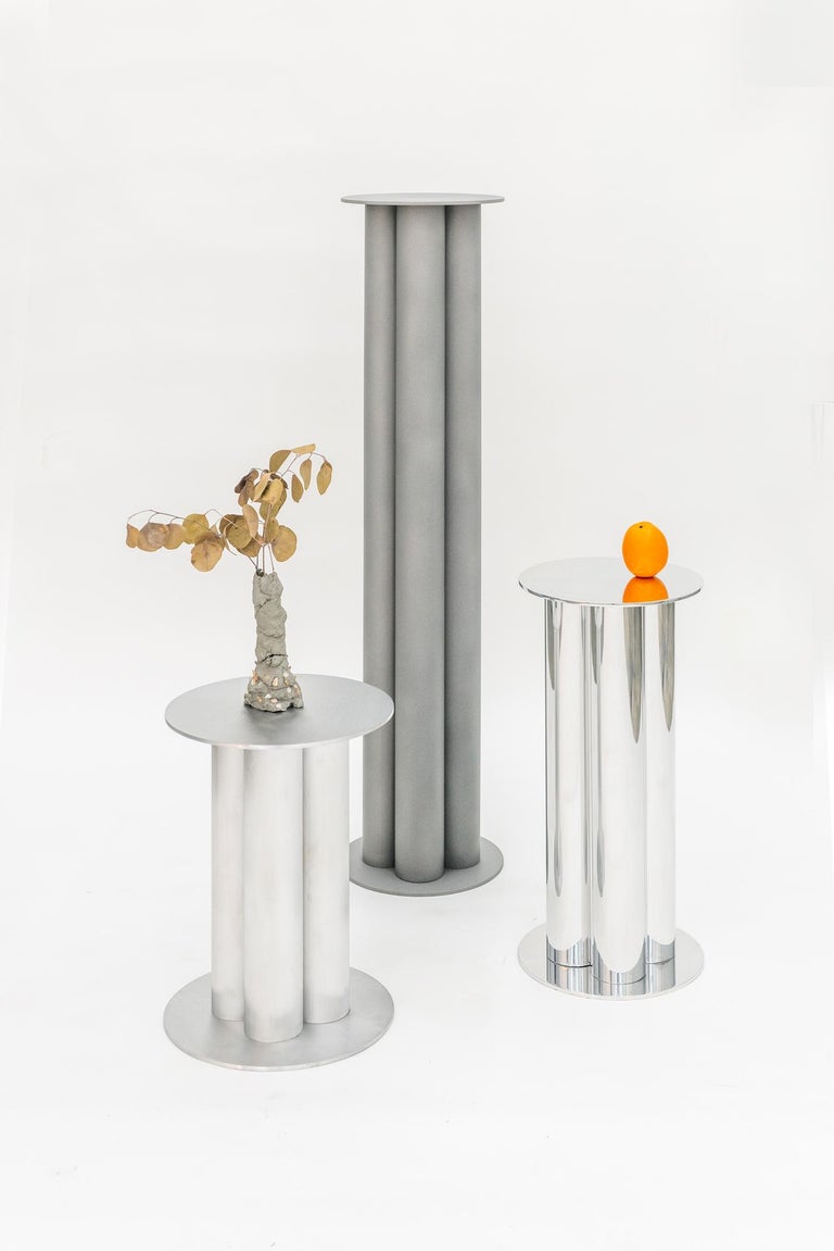 Scalloped Small TOTEM or Pedestal in Polished, Brushed, or Sandblasted ...