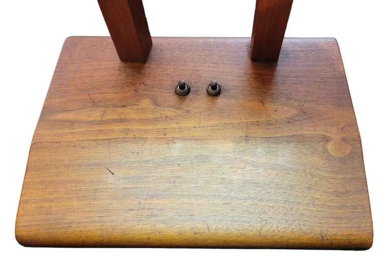 Scandanavian Wooden Table Lamp with Brass Goose Neck Design For Sale at ...