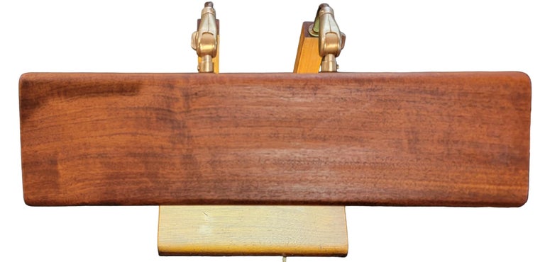 Scandanavian Wooden Table Lamp with Brass Goose Neck Design For Sale at ...