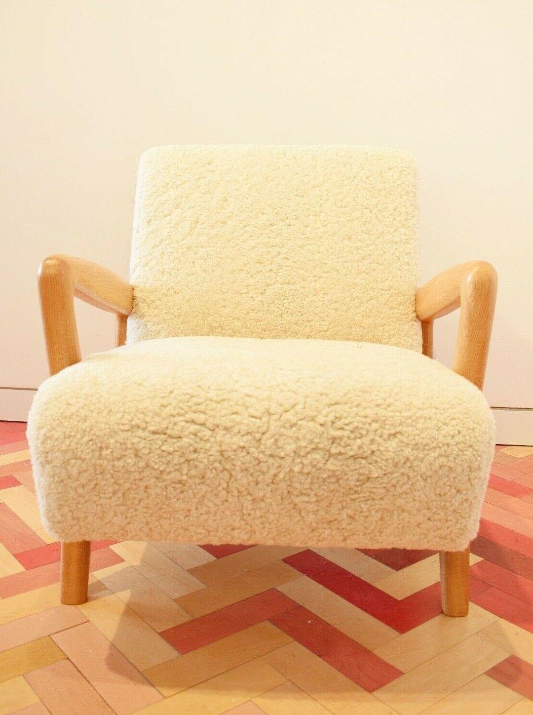 Scandi Sheepskin and Oak Lounge Chair For Sale at 1stDibs | scandi ...