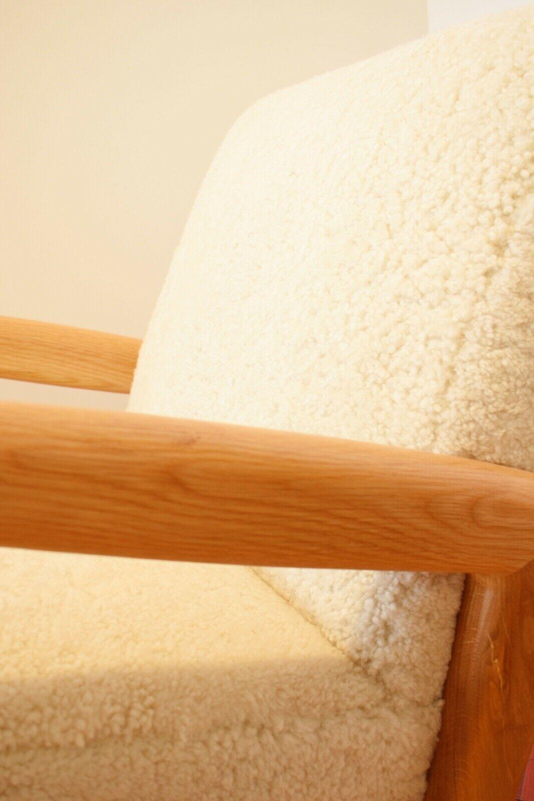 Scandi Sheepskin and Oak Lounge Chair For Sale at 1stDibs | scandi ...