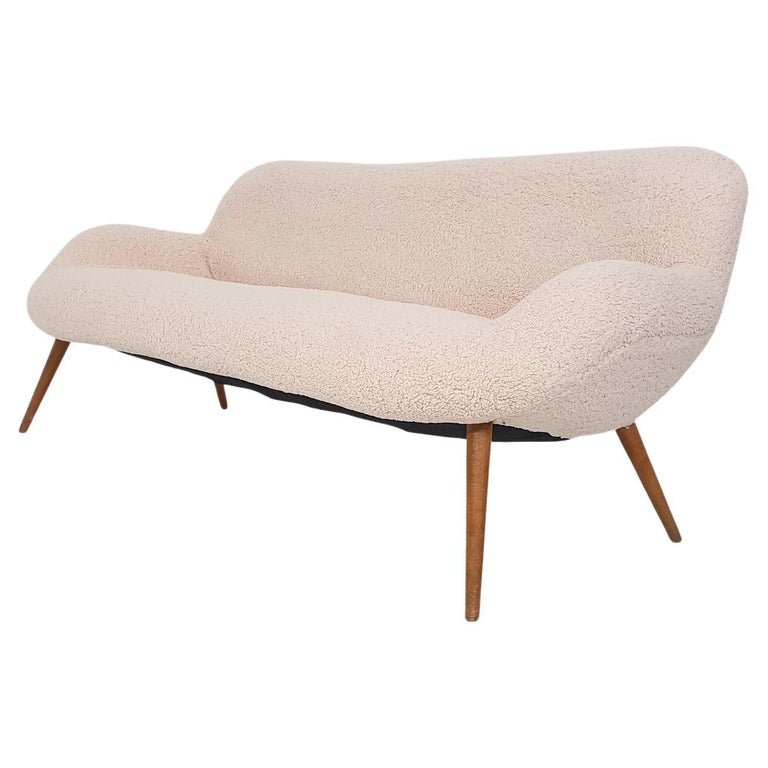 Scandinanvian Modern Cocktail Sofa in Boucle, Denmark 1960's For Sale ...