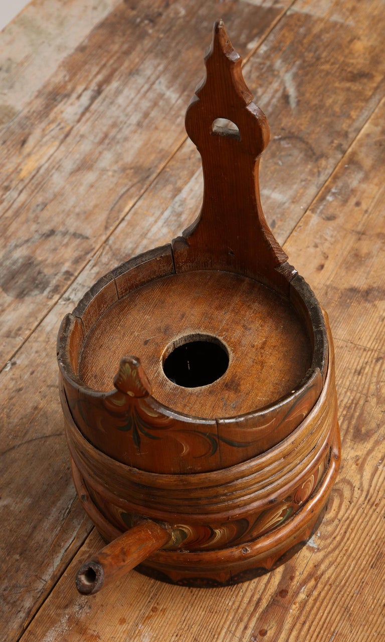 Hand Painted Allmoge Water/Beer Tankard, Dalarna, Sweden, Circa 1800 ...