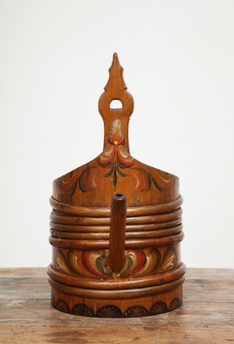 Hand Painted Allmoge Water/Beer Tankard, Dalarna, Sweden, Circa 1800 ...