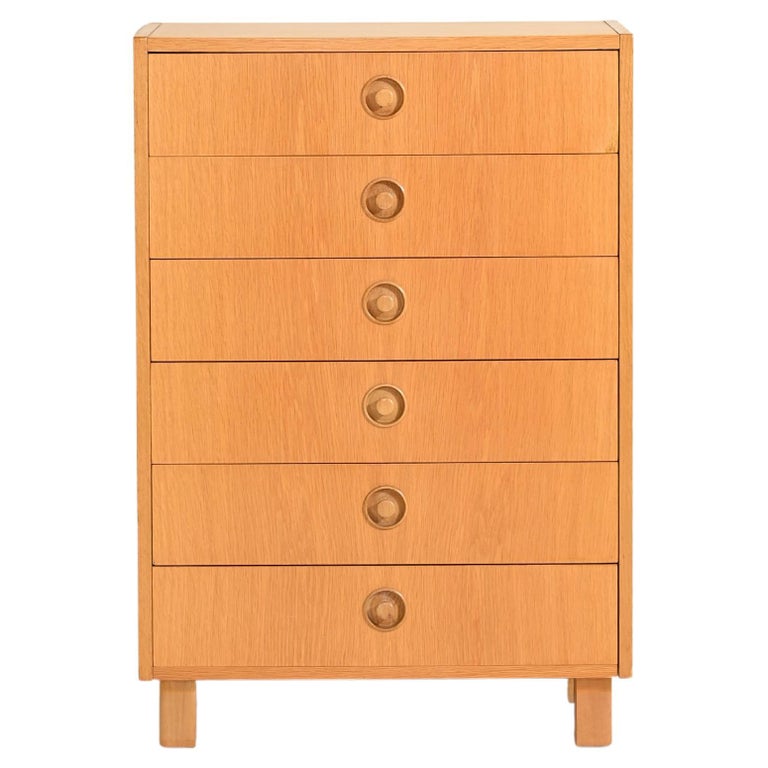 Scandinavian 1960s Oak Chest of Drawers For Sale at 1stDibs