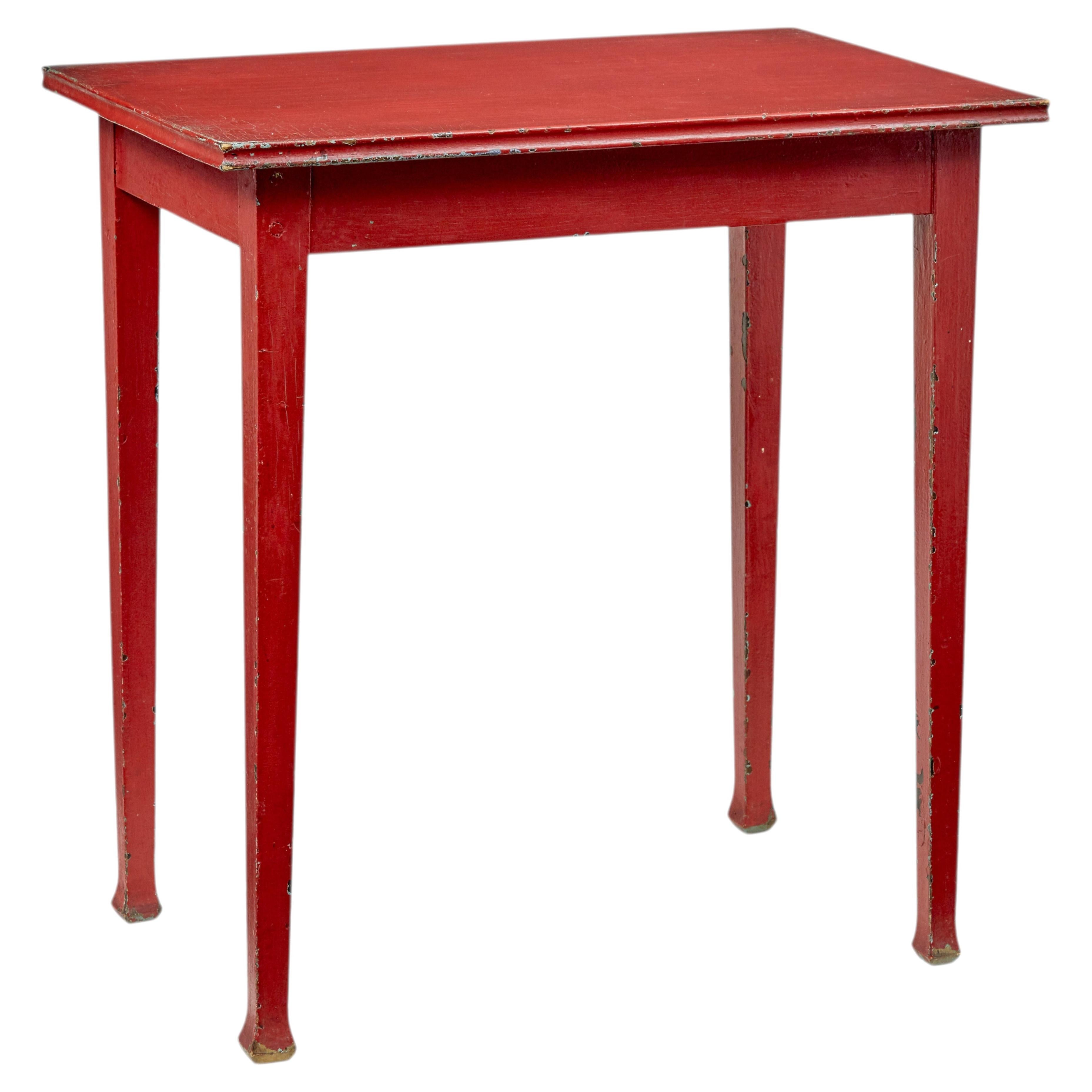 Scandinavian 19th century red painted side table For Sale at 1stDibs