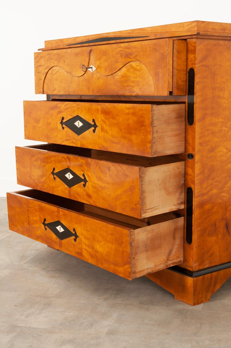 Scandinavian 19th Century Satinwood Commode Desk For Sale at 1stDibs