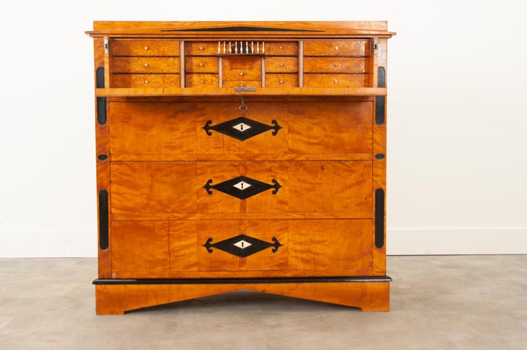 Scandinavian 19th Century Satinwood Commode Desk For Sale at 1stDibs