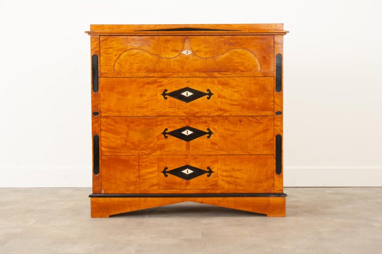 Scandinavian 19th Century Satinwood Commode Desk For Sale at 1stDibs