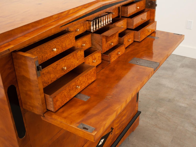 Scandinavian 19th Century Satinwood Commode Desk For Sale at 1stDibs