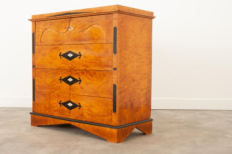 Scandinavian 19th Century Satinwood Commode Desk For Sale at 1stDibs