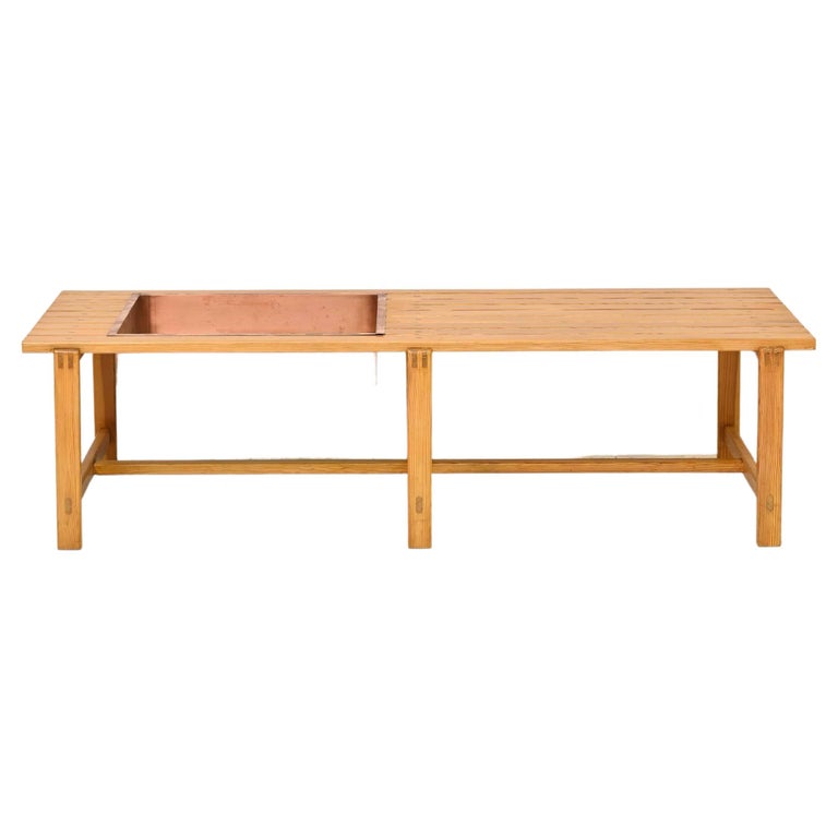 Scandinavian Bench with Planter For Sale at 1stDibs