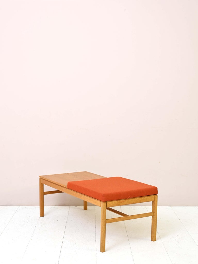 Scandinavian Bench with Upholstered Seat For Sale at 1stDibs