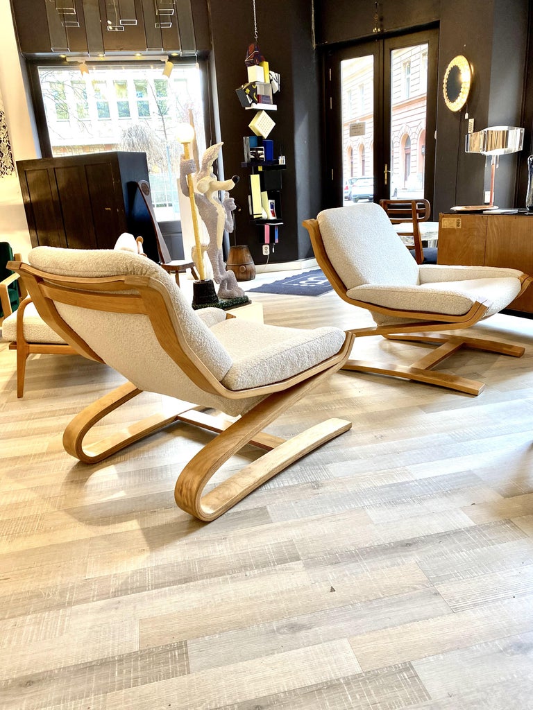 Scandinavian Bentwood Lounge Armchairs For Sale at 1stDibs