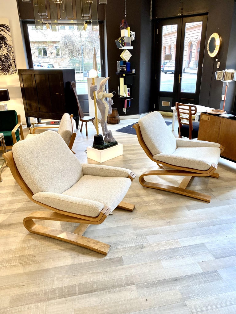 Scandinavian Bentwood Lounge Armchairs For Sale at 1stDibs