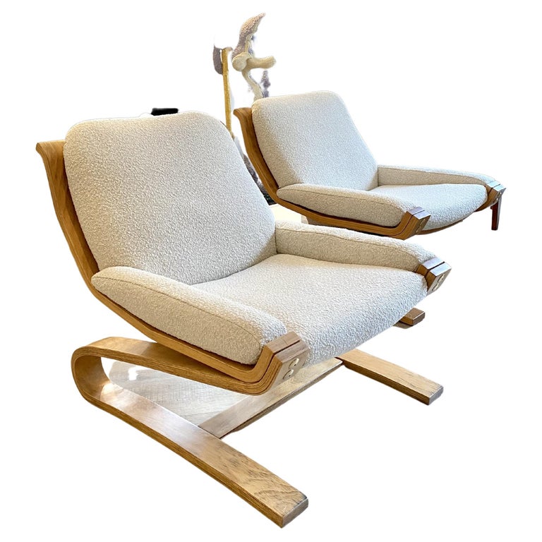 Scandinavian Bentwood Lounge Armchairs For Sale at 1stDibs