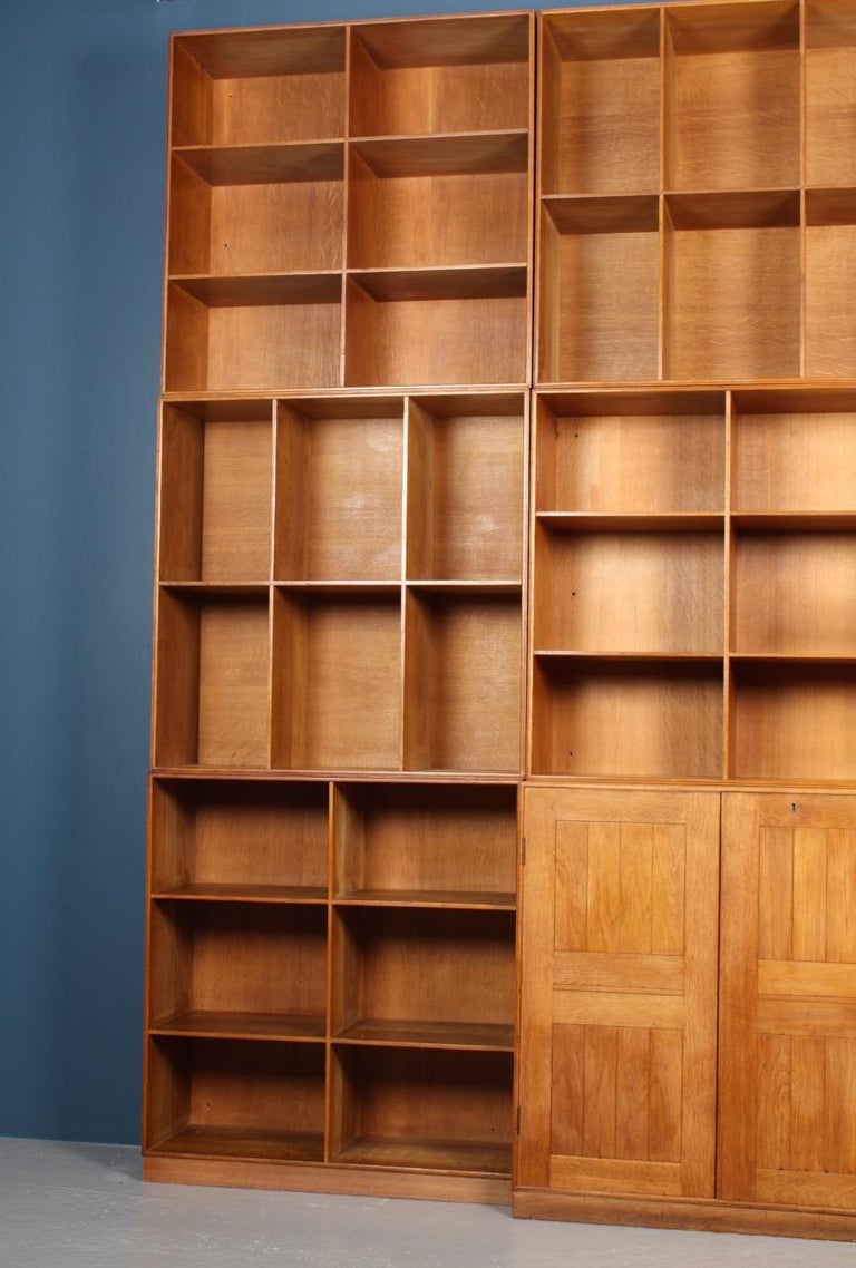 Scandinavian Bookcase in Patinated Oak by Mogens Koch, 1940s at 1stDibs