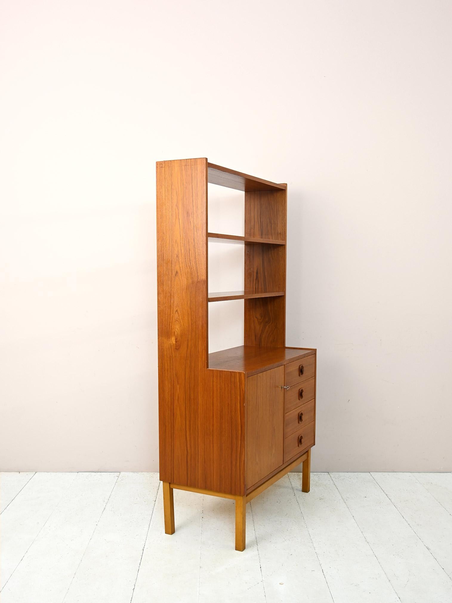 Scandinavian Bookcase with Drawers For Sale at 1stDibs