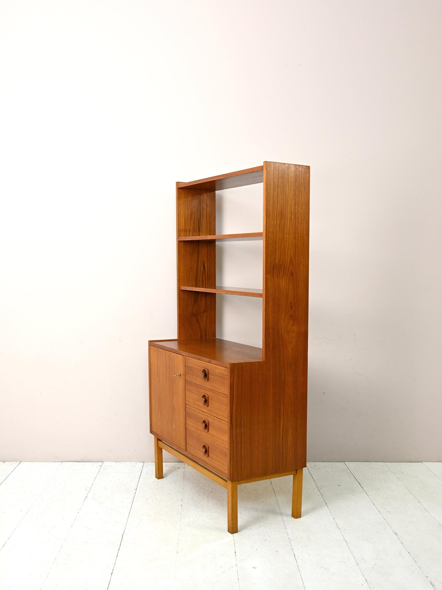 Scandinavian Bookcase with Drawers For Sale at 1stDibs