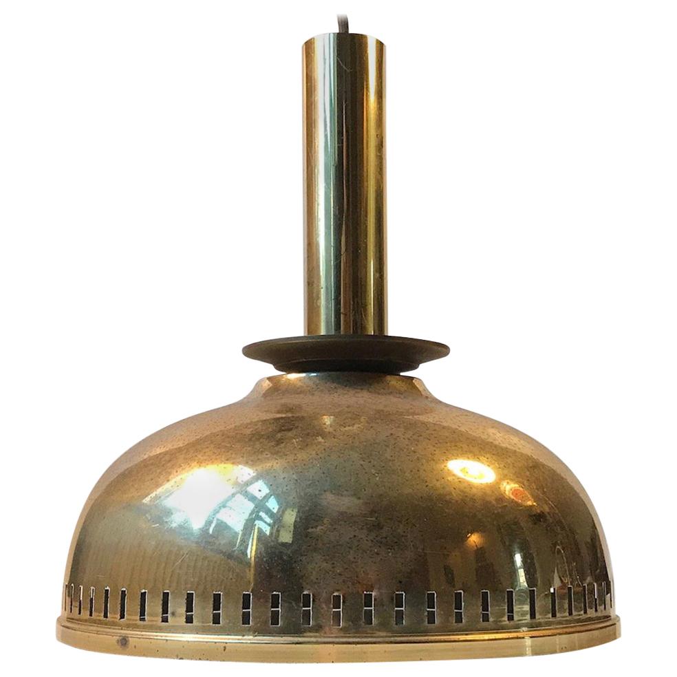 Brass and Painted Aluminum Ceiling Lamp by Lumen, 1950s at 1stDibs