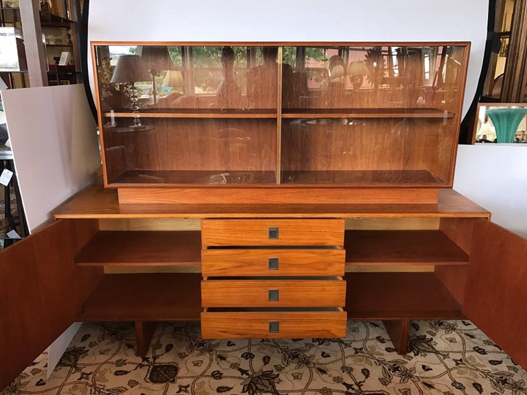 Scandinavian Danish Modern Teak China Cabinet Display Case Sideboard at ...