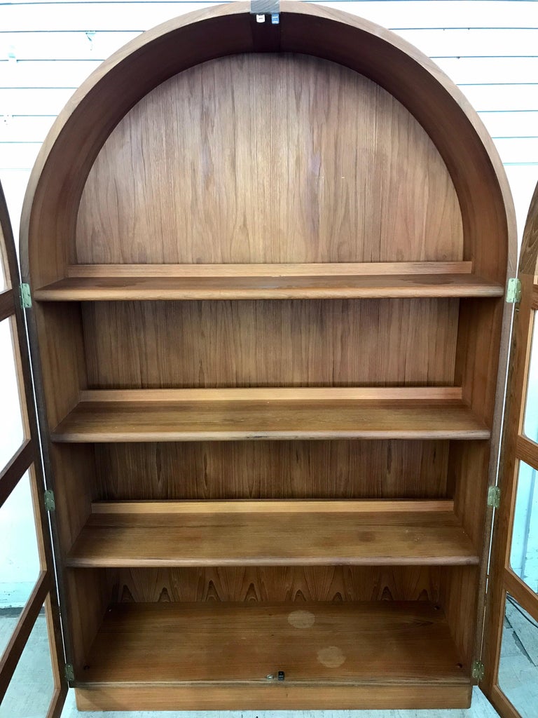 Scandinavian Danish Modern Teak Tall China Display Cabinet Vitrine at ...