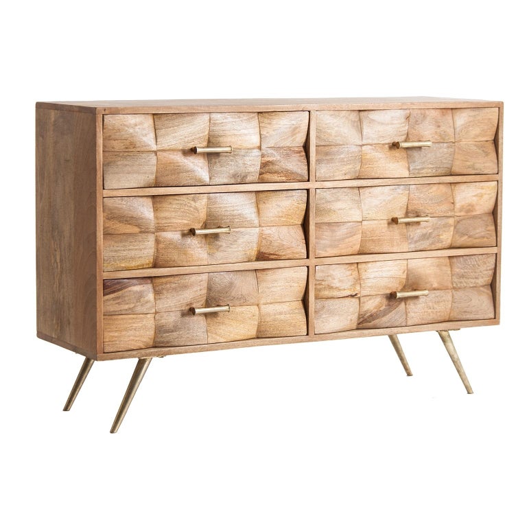 Scandinavian Design And Midcentury Style Elm Wood Chest of Drawers For ...