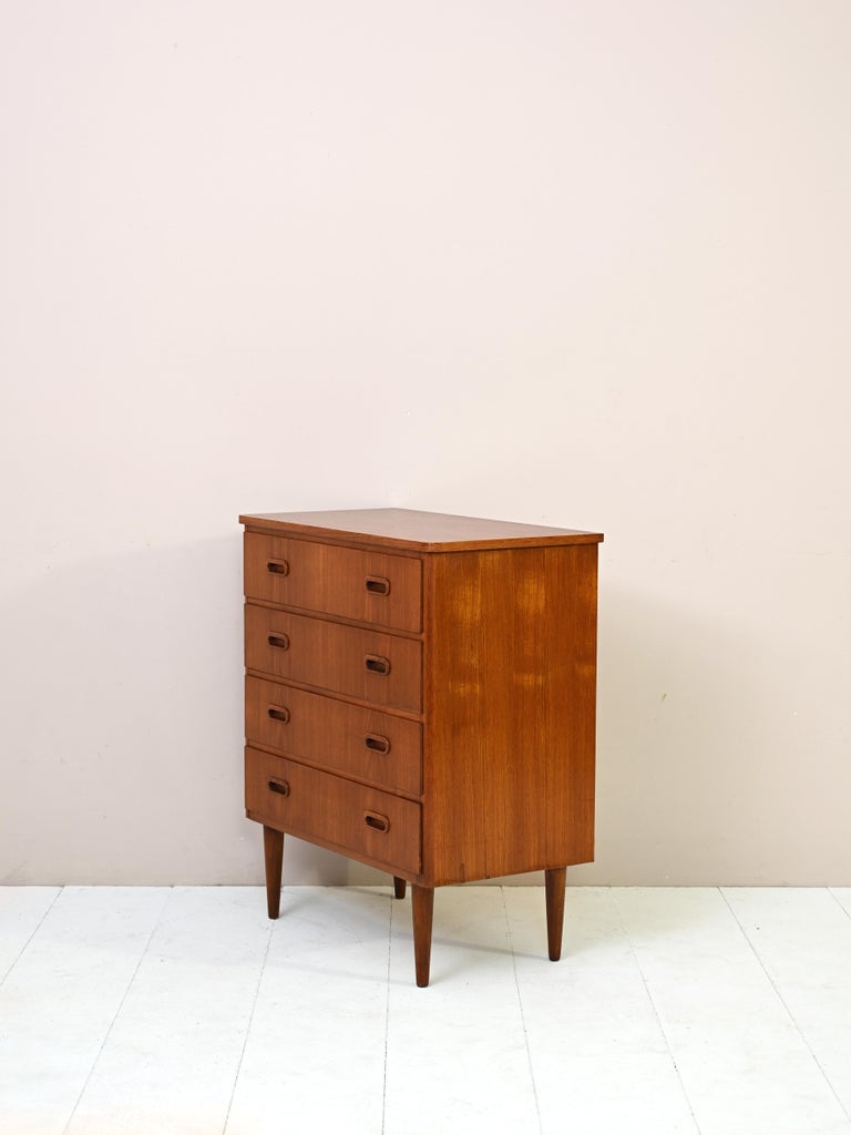 Scandinavian design teak chest of drawers For Sale at 1stDibs