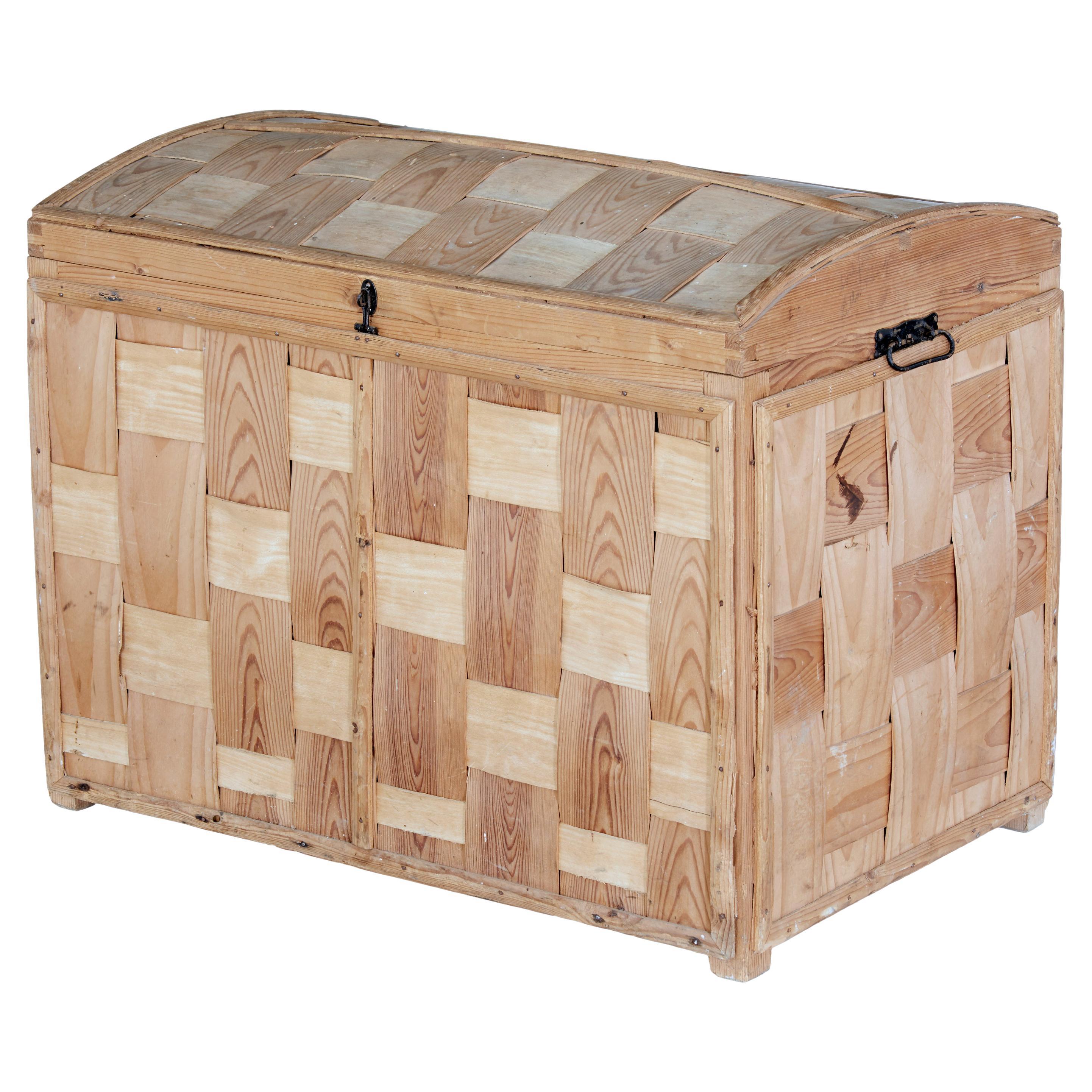 19th Century Victorian Rustic Pine Dome Top Trunk at 1stDibs | round ...