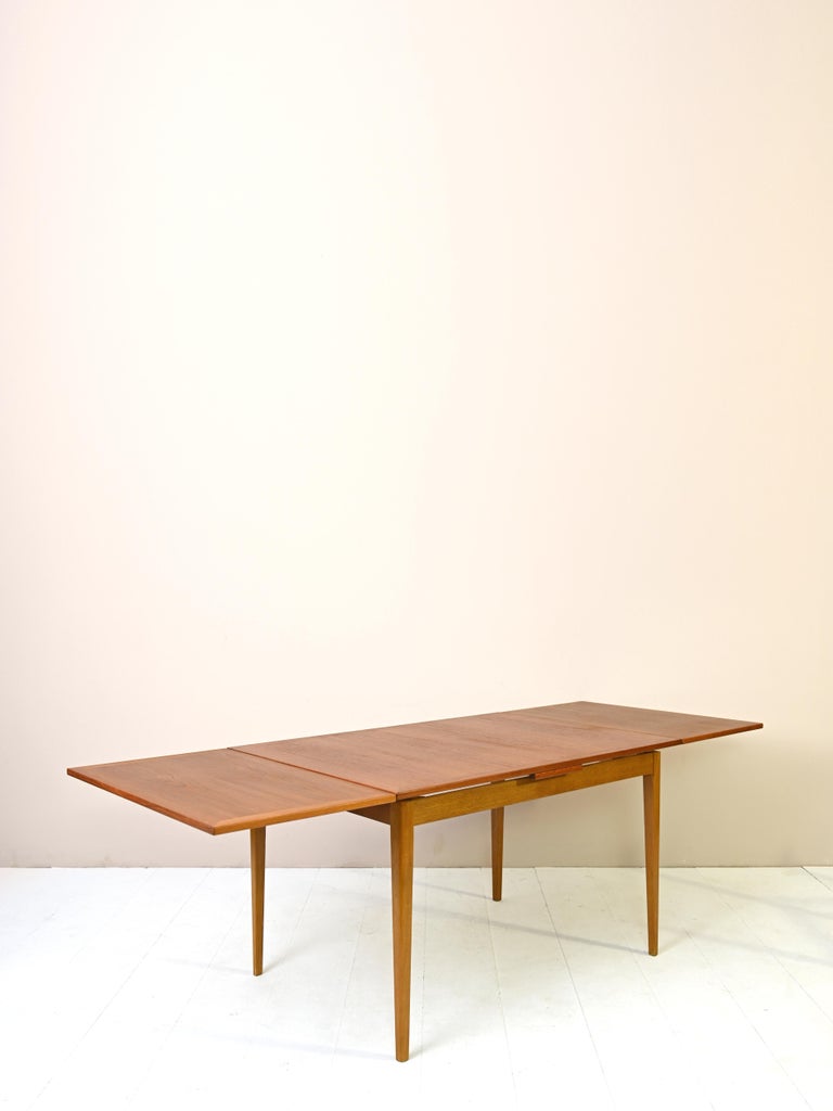 Scandinavian Extendable Vintage Dining Table For Sale at 1stDibs