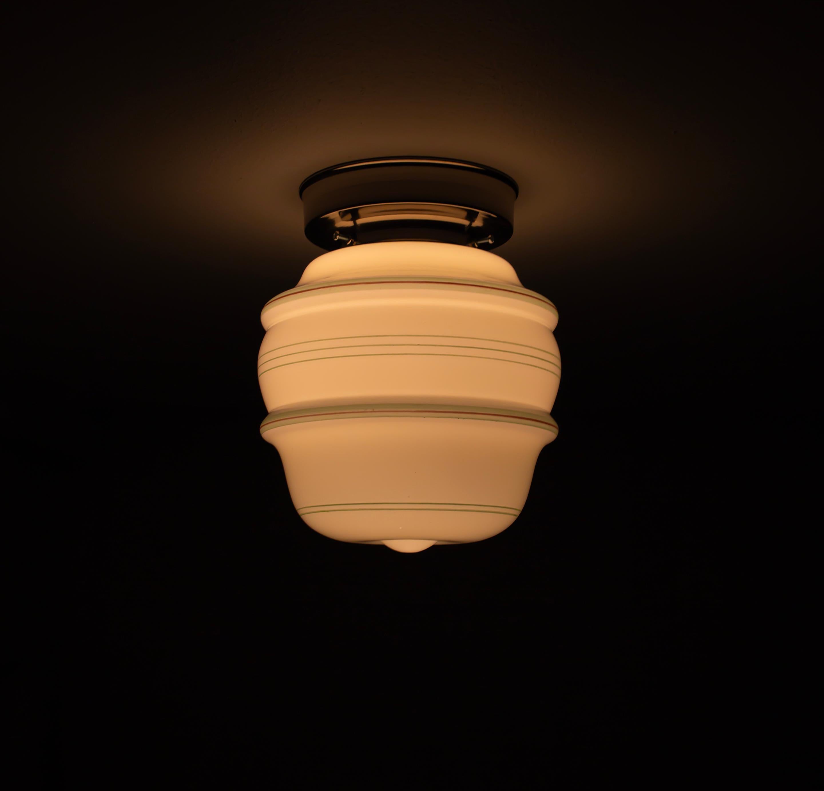 Scandinavian Functionalist Flush Mount Ceiling Light, 1950s For Sale at ...